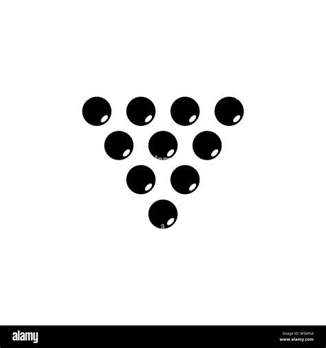 Billiard Balls Triangle Flat Vector Icon Illustration Simple Black