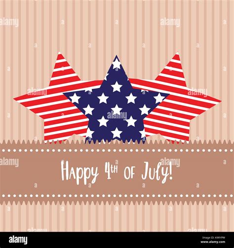 Happy Th Of July Sticker Cards Stock Vector Image Art Alamy