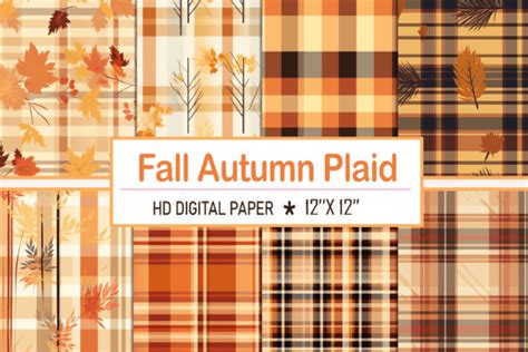Fall Autumn Plaid Pattern Graphic By Design Hut · Creative Fabrica
