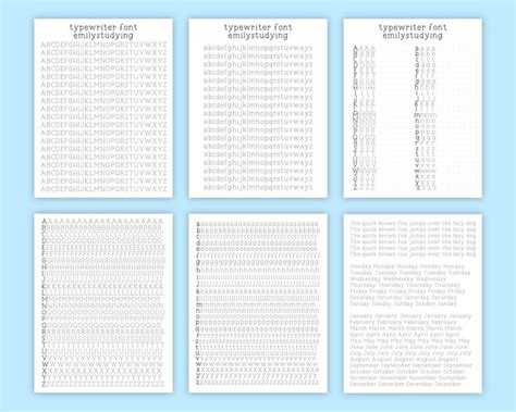 Typewriter Serif Style Handwriting Practice Sheets Etsy Canada