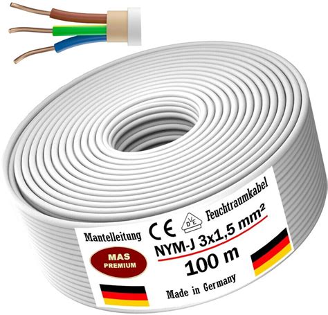 MAS Premium Feuchtraumkabel Mantelleitung NYM J 3 x 1 5 mm² 100 m ab 99