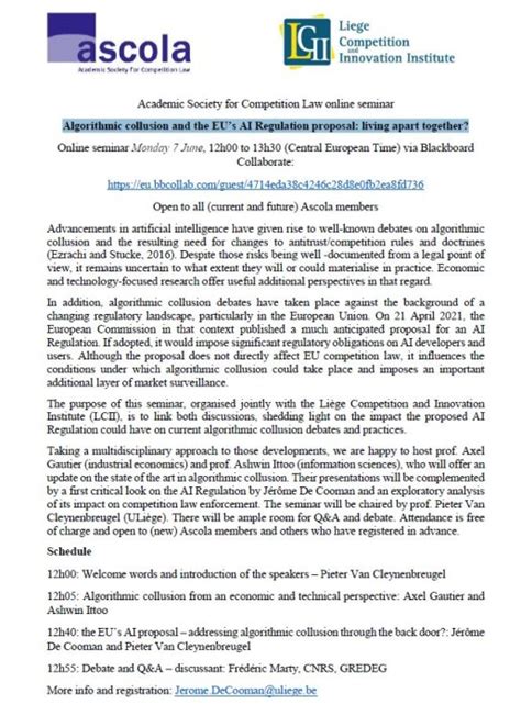 Algorithmic Collusion And The Eus Ai Regulation Proposal Living Apart