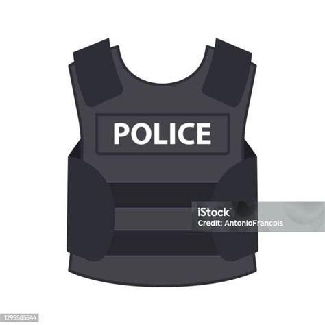 Illustration Vectorielle Dicône De Gilet Pareballes De Police Vecteurs