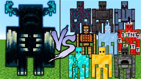 Warden Vs Extra Golems Army Sculk Mobs And Every Golems In Minecraft