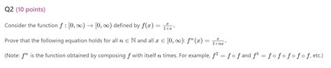 solved consider the function f [0 ∞ →[0 ∞ defined by