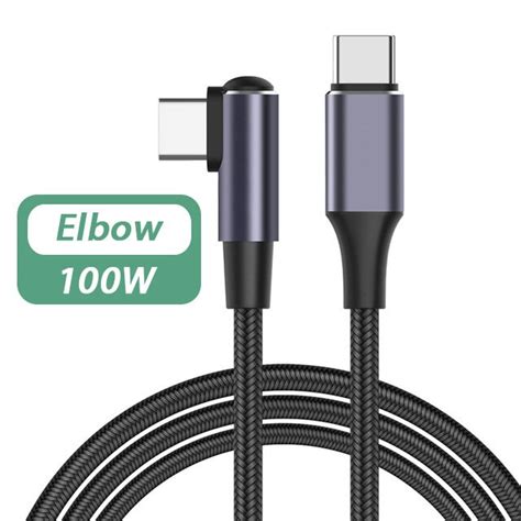 Angled Usb Type C Usb Type C Cable Black 0 5m 100w
