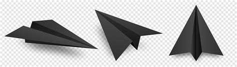 투명 한 배경에 격리 된 현실적인 검은 색 수제 종이 비행기 평면 스타일의 종이 접기 항공기 벡터 일러스트레이션 3차원 형태에 대한 스톡 벡터 아트 및 기타 이미지 Istock