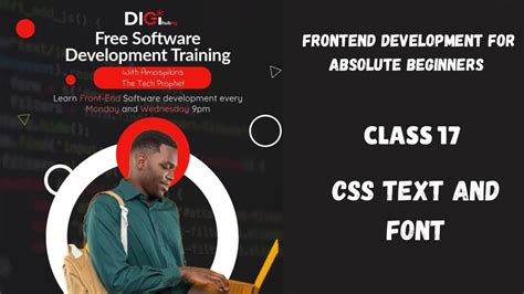 Frontend Development For Absolute Beginners Live Class 17 Css Text And Font Youtube