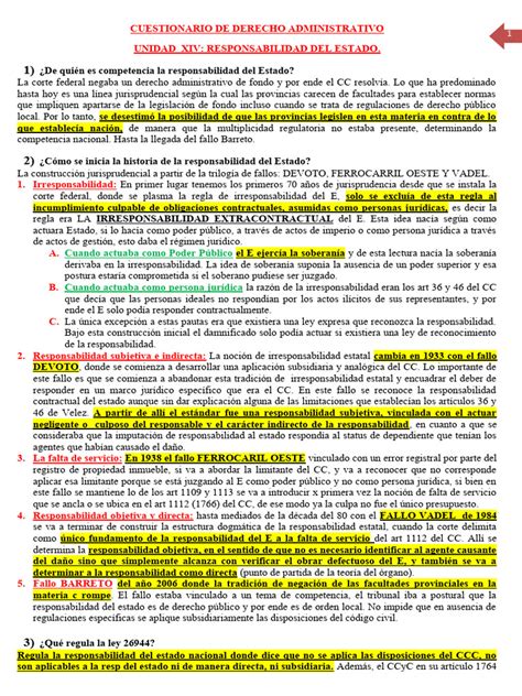 Cuestionario De Derecho Administrativo 12 Pdf Estado Política