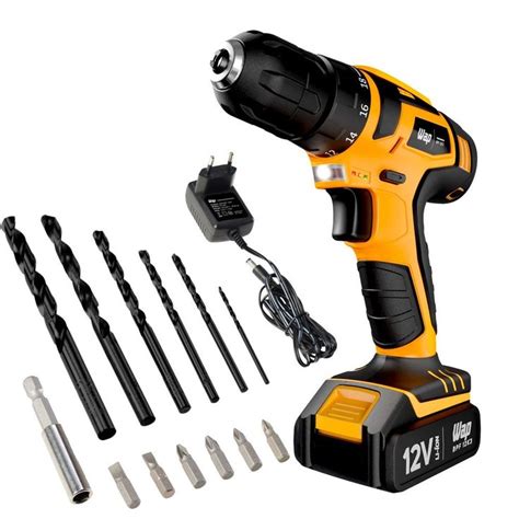 Furadeira Parafusadeira A Bateria V Kit De Brocas E Bits BPF K Wap V V