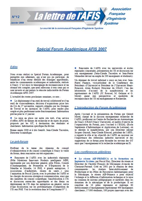 La Lettre Afis édition 12 Afis