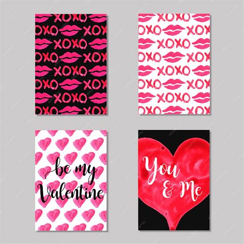 Free Vector Watercolor Valentine Cards Collection