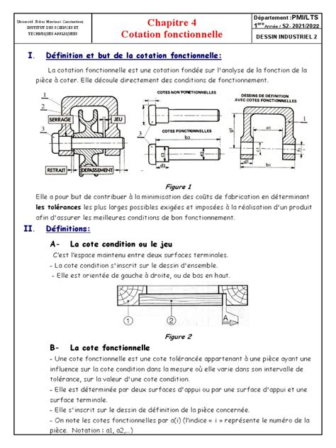 Ch 4 Cotation Fonctionnelle 2022 Pdf Dessin Technique