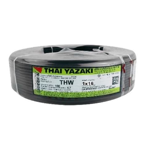 สายไฟ Thw สายไฟ Thw Iec01 Yazaki 1x16ตร มม 100 ม สีดำ สายไฟ งานระบบ
