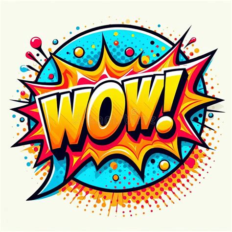 Comic Style WOW Speech Bubble Explosion with Bright Colors and Pop Art Design. Retro Comic Book ...