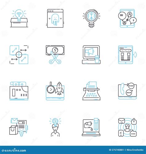 Informational Cooperation Linear Icons Set Collaboration Partnership