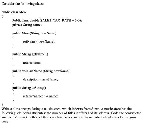 Solved Write A Class Encapsulating A Music Store Which
