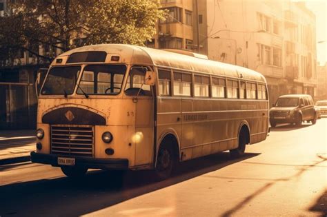 Premium Ai Image Retro Vintage City Bus Generate Ai Premium Ai Image Retro Vintage City Bus Generate Ai