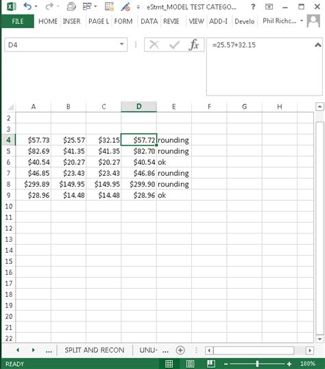 Identify Rounding Error Microsoft Community
