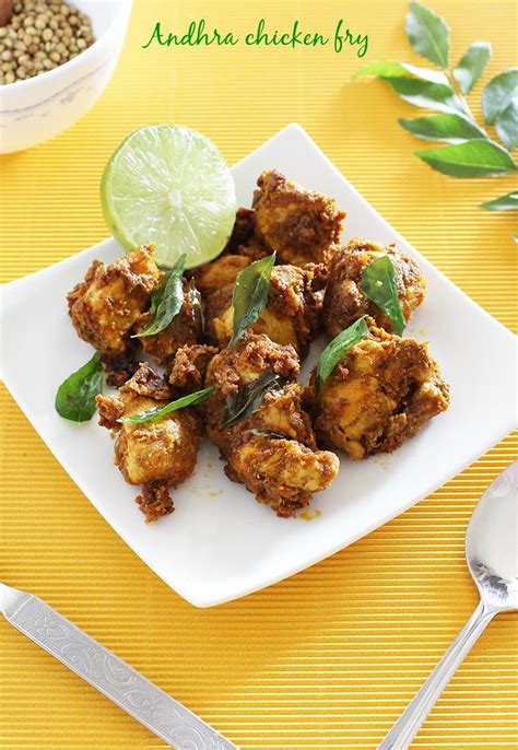 Andhra Chicken Fry Recipe Swasthi S Recipes Indianhealthyrecipes