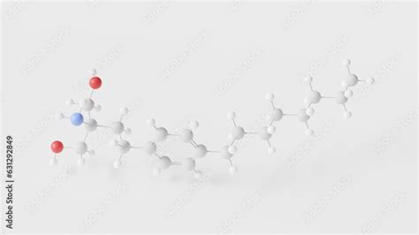 Fingolimod Molecule 3d Molecular Structure Ball And Stick Model Structural Chemical Formula
