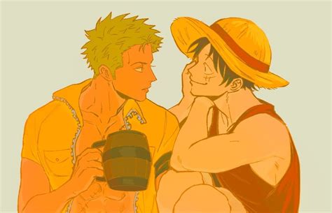 Monkey D Luffy And Roronoa Zoro One Piece Drawn By Nok Nok Danbooru