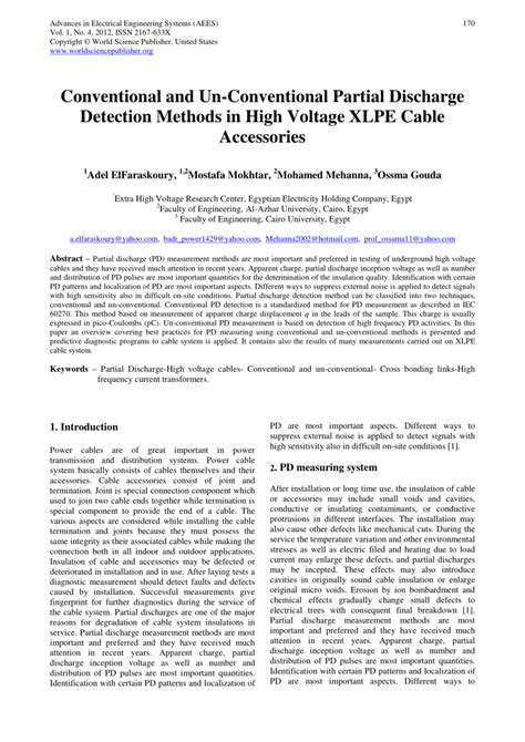Pdf Conventional And Un Conventional Partial Discharge Detection