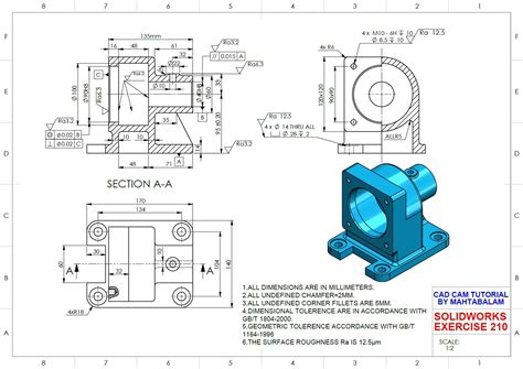 solidworks tutorial practise basic exercise 3d model exercise model