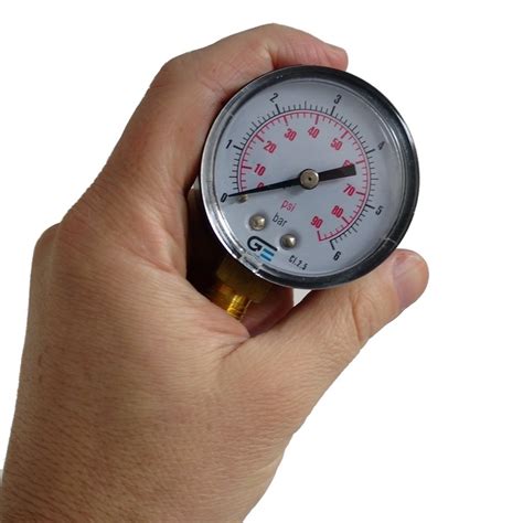 Manômetro vertical psi bar rosca BSP e caixa em ABS Seco no Ø mm