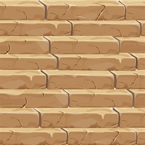 Stone Wall From Bricks Rock Game Background Medieval In Cartoon Style