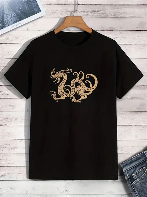 Plus Size Dragon Graphic Tees Male Oversized Causal T Shirts Temu Ireland