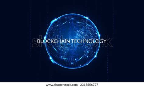 Abstract Blockchain Technology Globe Concept Modern Stock Vector