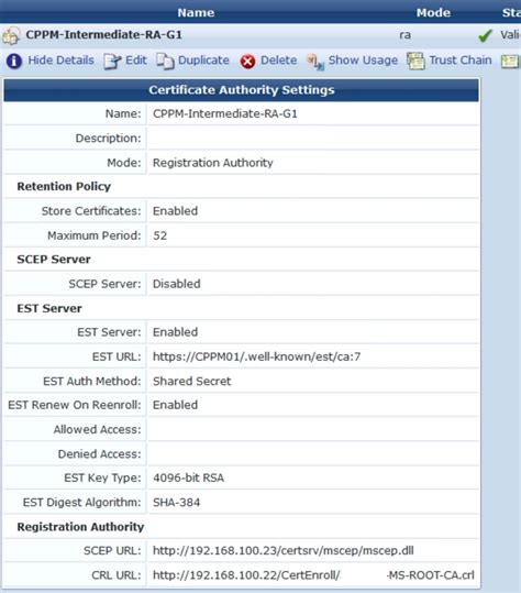 aruba ap uplink 802 1x with eap tls using scep and est security
