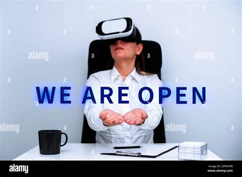 Text Caption Presenting We Are Open Word For No Enclosing Or Confining