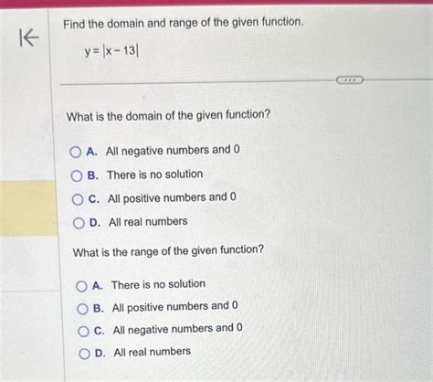 Solved Find The Domain And Range Of The Given Function Chegg