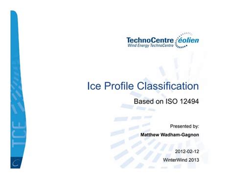 Ice Profile Classification Matthew Wadham Gagnon Pdf