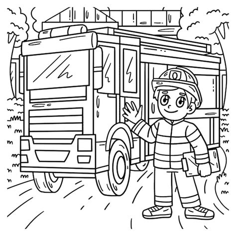 소방관 샘 색칠 페이지