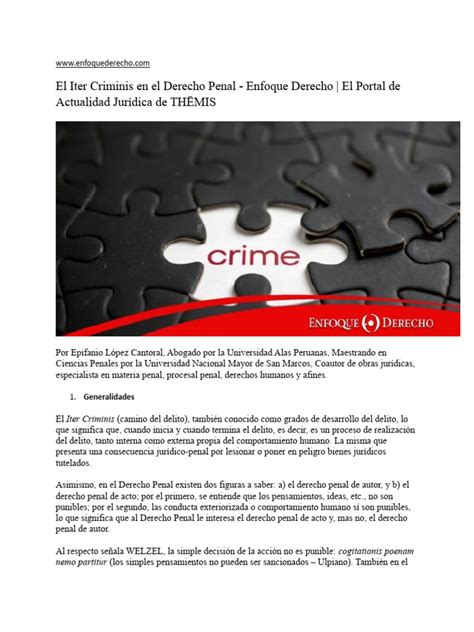 El Iter Criminis Derecho Penal Pdf Derecho Penal Justicia