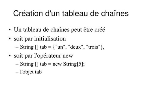 Ppt Strings Et Tableaux En Java Powerpoint Presentation Free