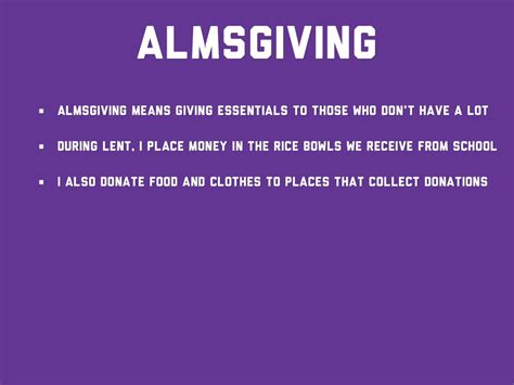 Almsgiving Lent