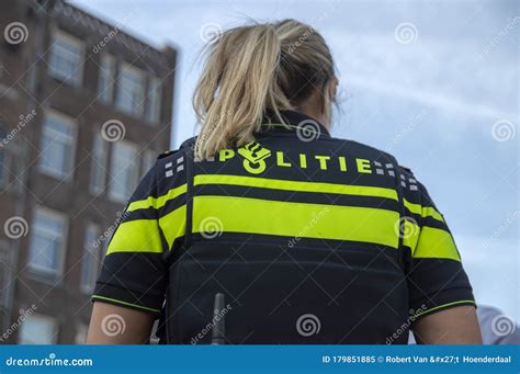Police Woman With A P99 Gun At Amsterdam The Netherlands 2019 Editorial