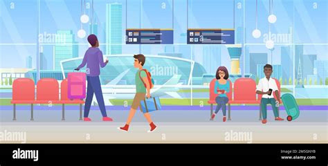Airport Arrival Waiting Room Or International Departure Lounge With