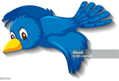 Personnage Mignon De Dessin Animé Bleu Doiseau Vecteurs Libres De