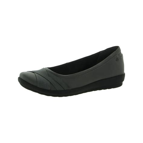 Easy Spirit Womens Acasia 3 Faux Leather Slip On Ballet Flats