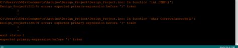 Error Expected Primary Expression Before Token In Arduino