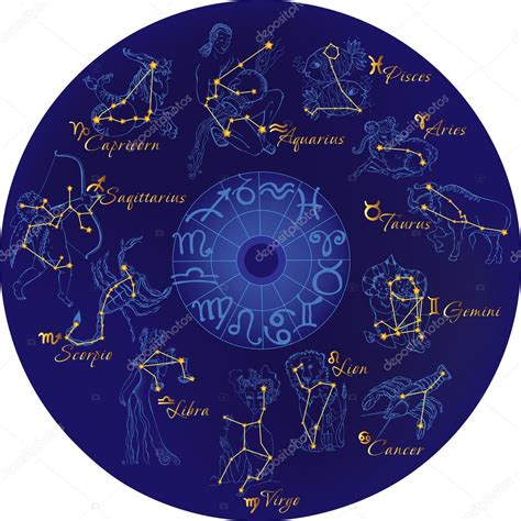 Zodiac With Constellations And Zodiac Signs Stock Vector Image By ©ola