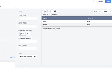 datatable custom widget developer tulip community