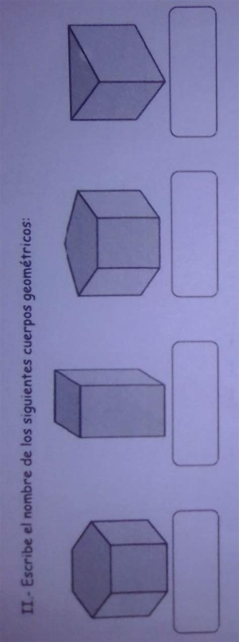 escribe el nombre de los siguientes cuerpos geométricos Brainly lat