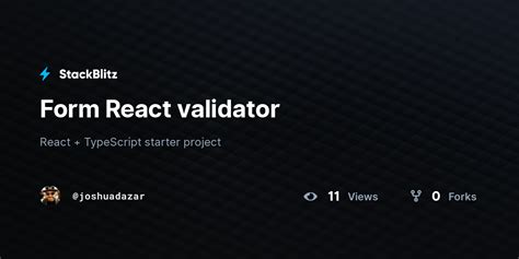 Form React Validator Stackblitz