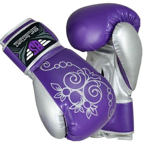 Ladies Purple Gel Boxing Gloves Bag Womens Gym Kick Pads Mma Mitts Muay